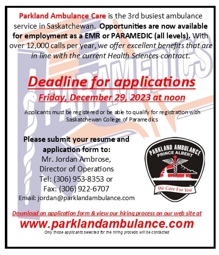 Job Postings – Saskatchewan College of Paramedics