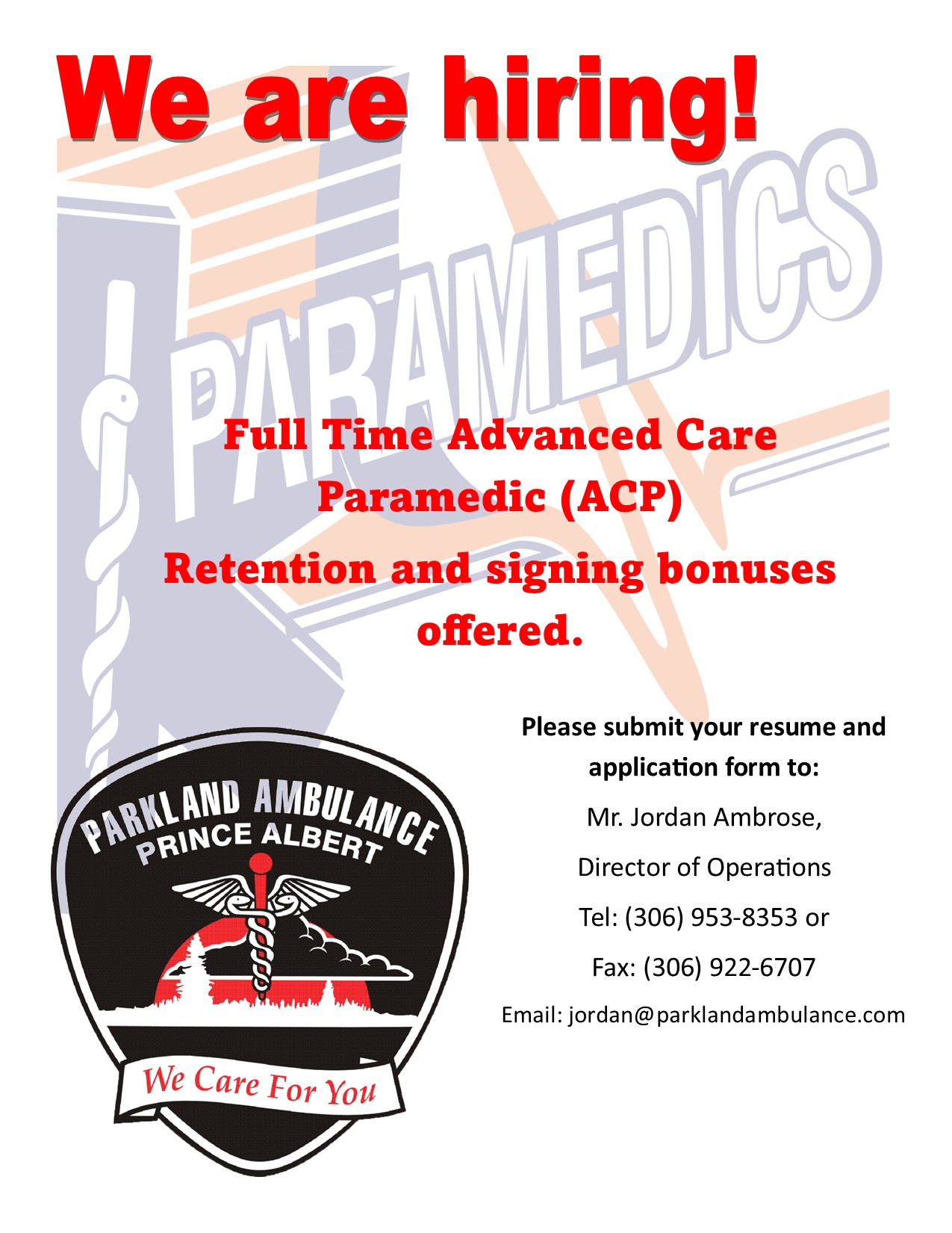 Job Postings – Saskatchewan College of Paramedics